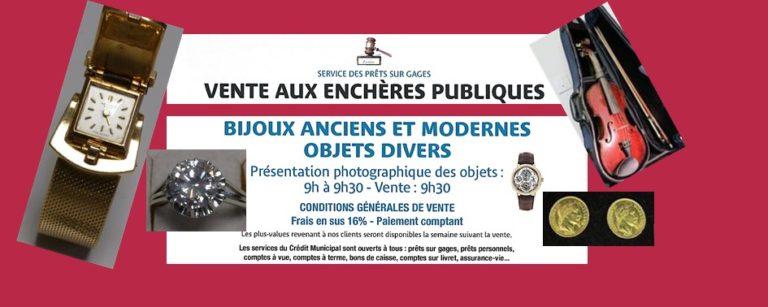 PROCHAINES VENTES AUX ENCHERES PUBLIQUES | Crédit Municipal d'Avignon